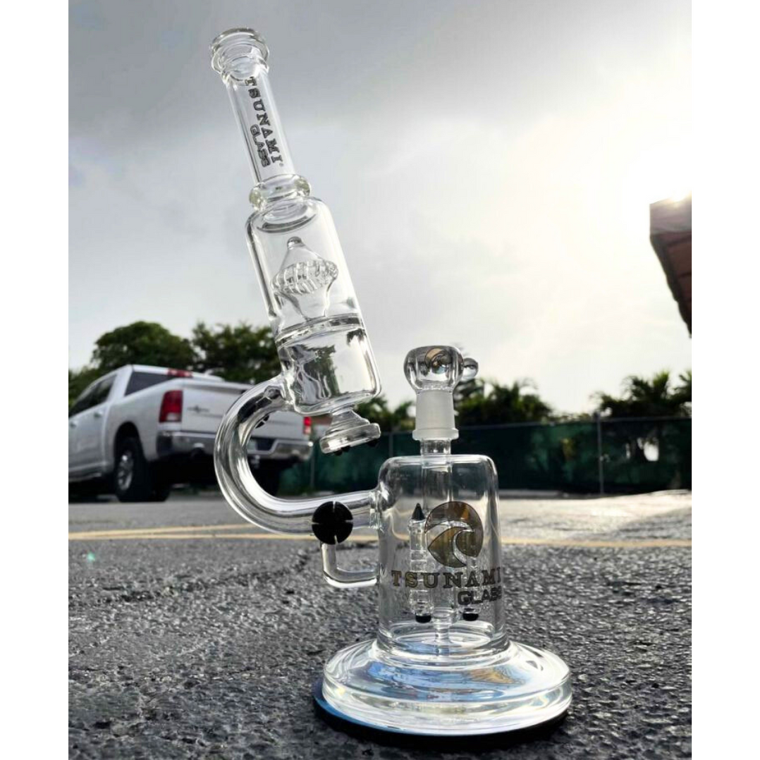 14" Tsunami Glass - Microscope Perc Bong Or Recycler Dab Rig — Gravity ...