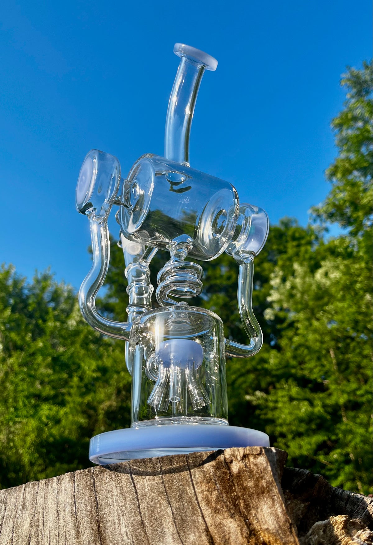 Dabbing Rig - 13.3" Inch VORTEX HELIX BONG Recycler TWISTED Style Glass ...